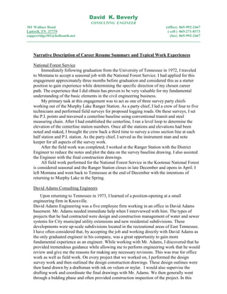 Resume Part C - Narrative Description of Carrer Resume Summary | PDF