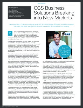 CGS Breaking New Markets | PDF