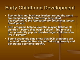 Early Childhood Development: Emerging Concepts II - The Place of the ...