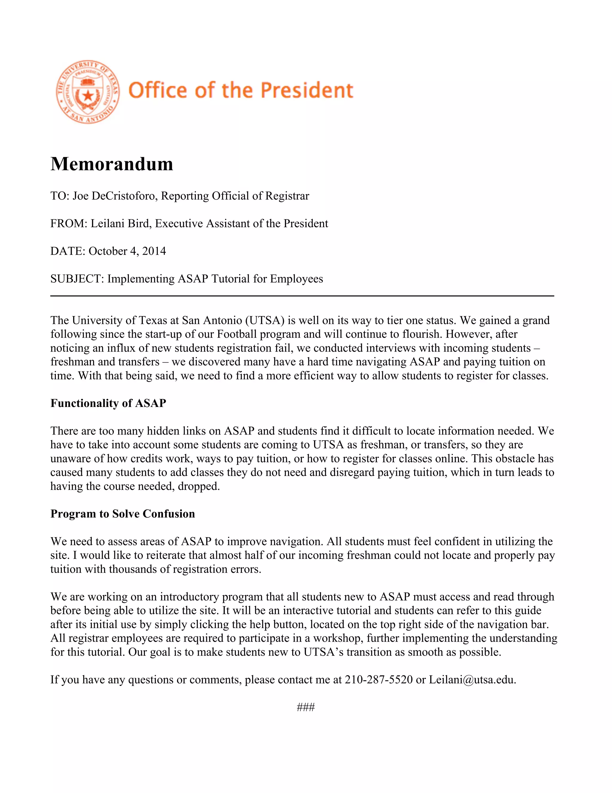 Memorandum | PDF
