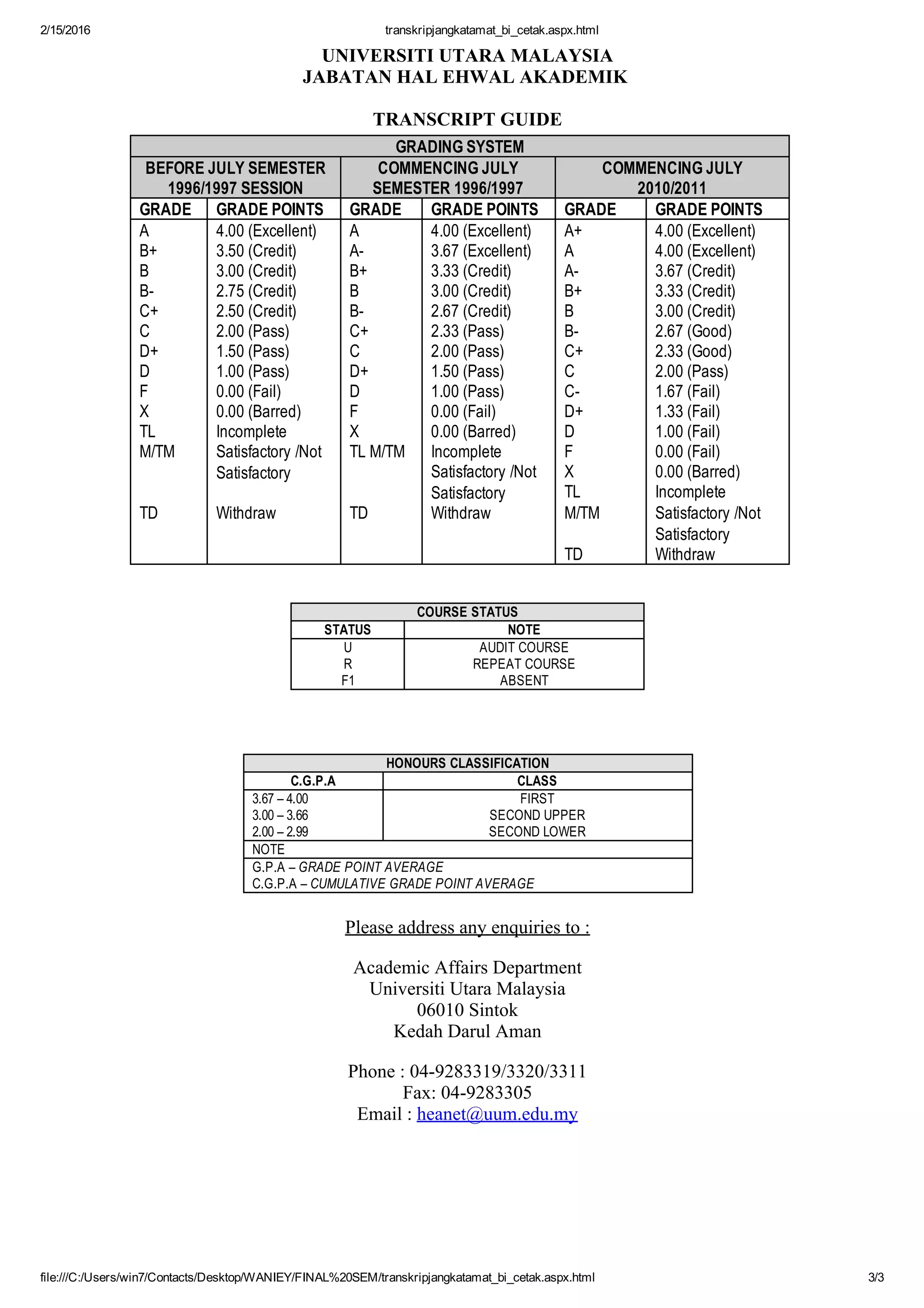 TEMPORARY TRANSCRIPT (ENG) | PDF