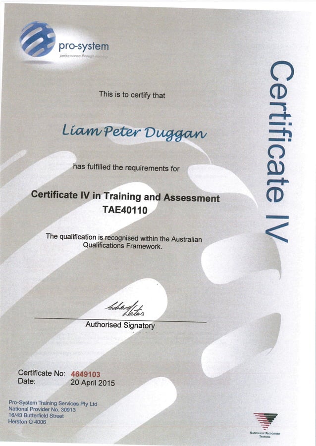 Cert iv certificate | PDF