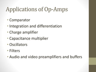 OP AMP Applications | PPTX