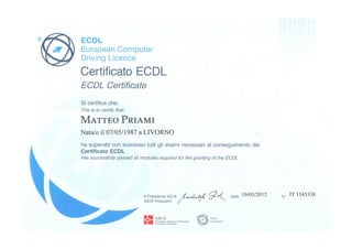 Certificato ECDL | PDF