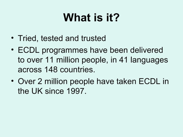 ECDL Level 2 - Introduction for students | PPT