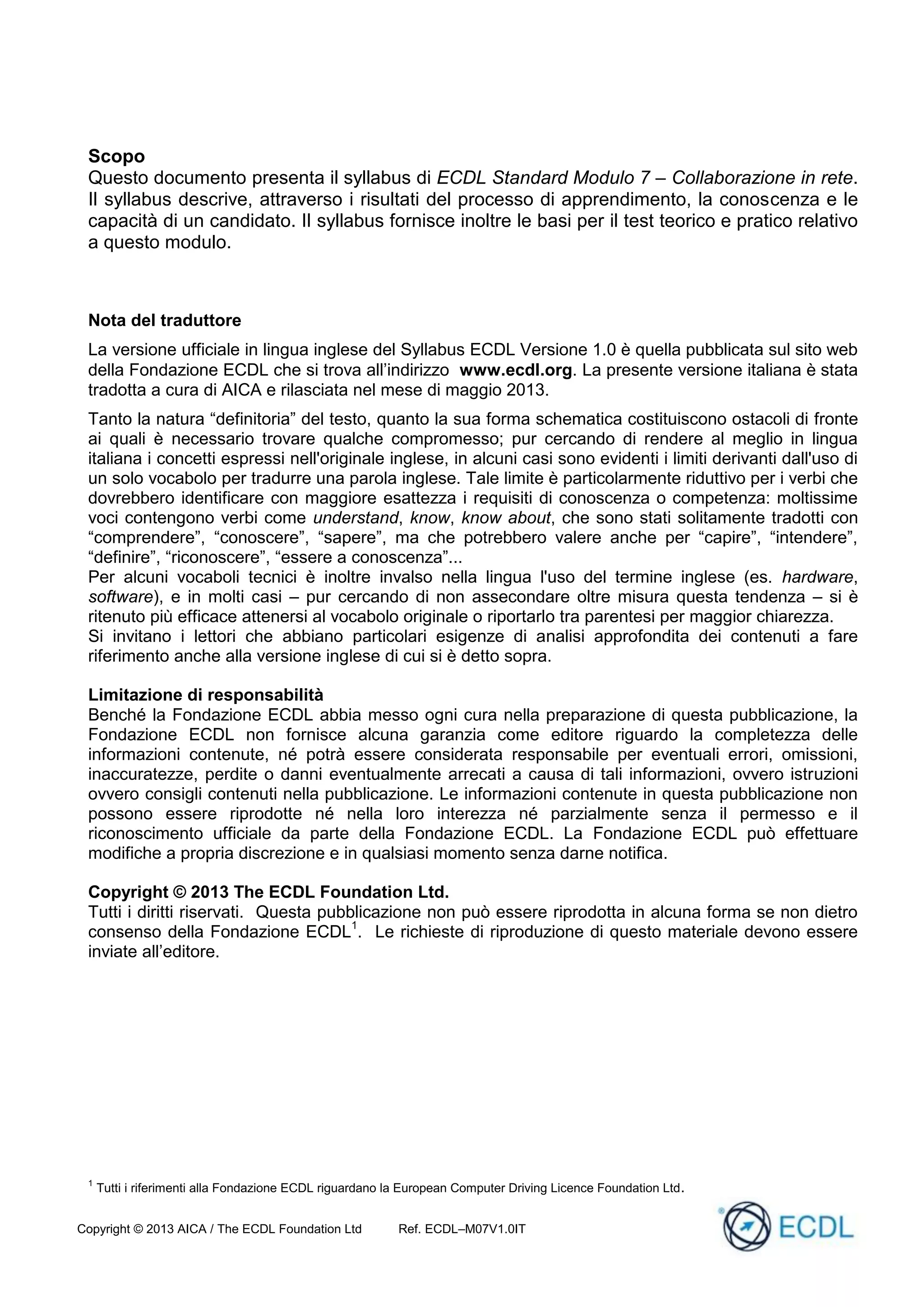Ecdl syllabus-m7-online-collaboration | PDF | Computing | Technology & Computing