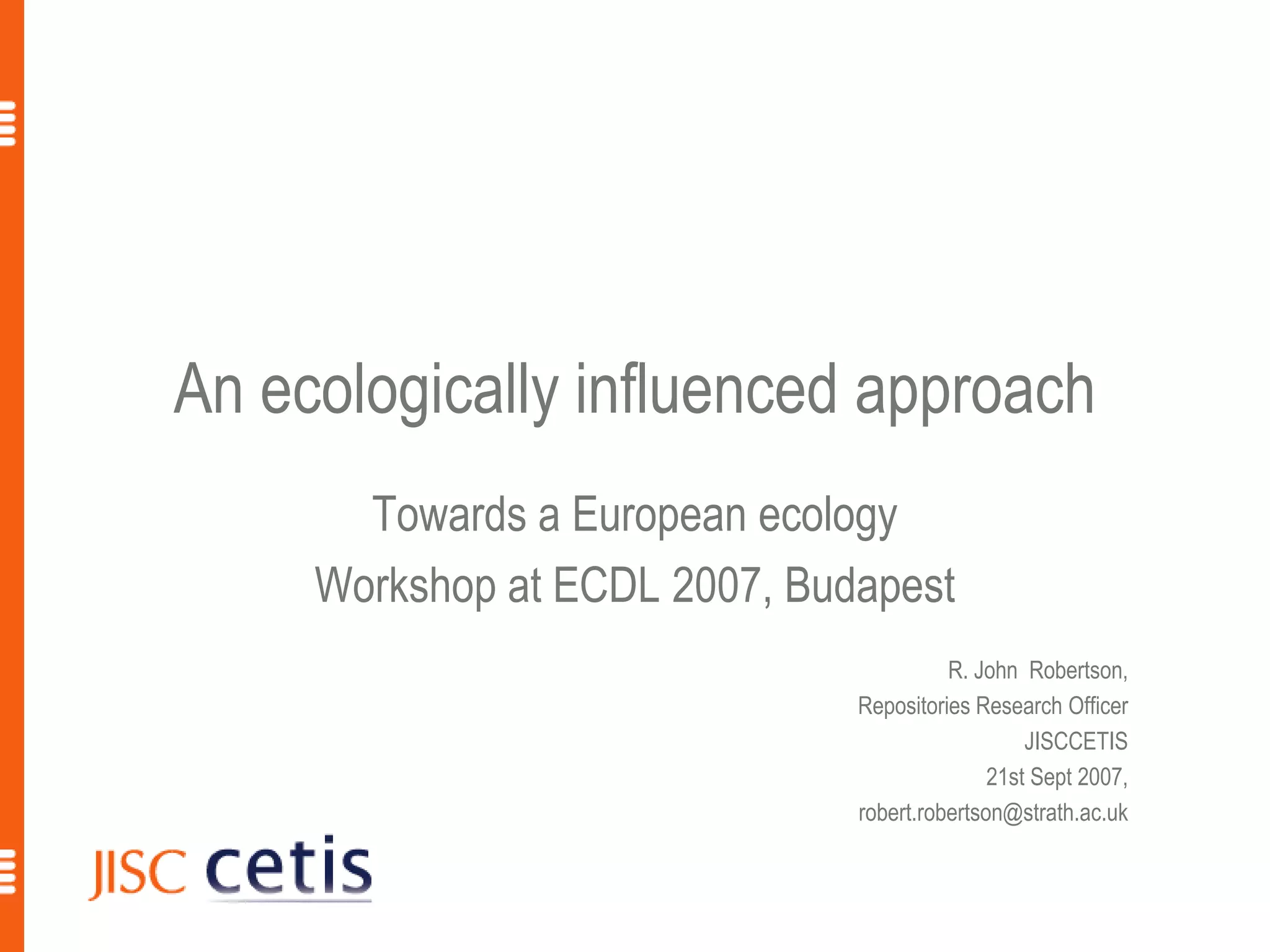 An ecologically influenced approach | PDF