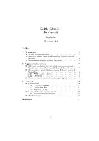 Ecdl modulo 1 -Fondamenti | PDF