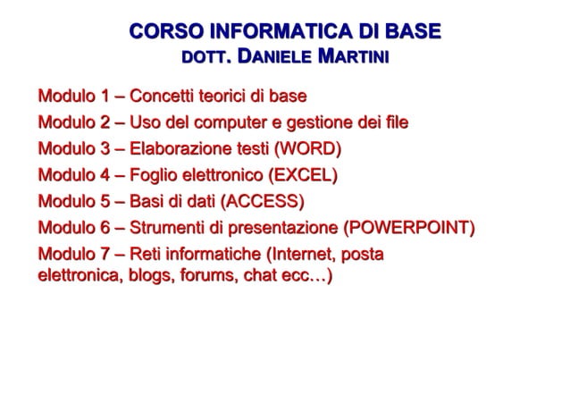 Ecdl Modulo 1 Concetti teorici di base | PDF