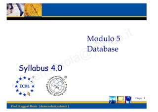 Ecdl Modulo5 Database | PPT