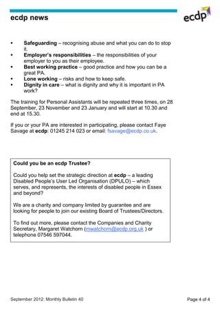 Ecdp email bulletin 40 final | DOC