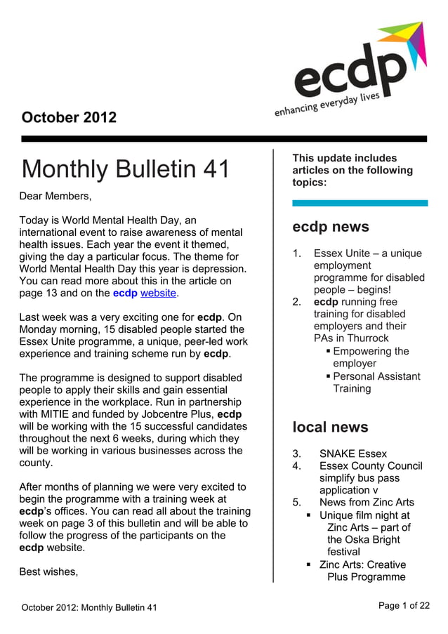 ecdp email bulletin 41 | DOC