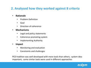 Policy Coherence & the 2030 Agenda Building on the PCD experience ...