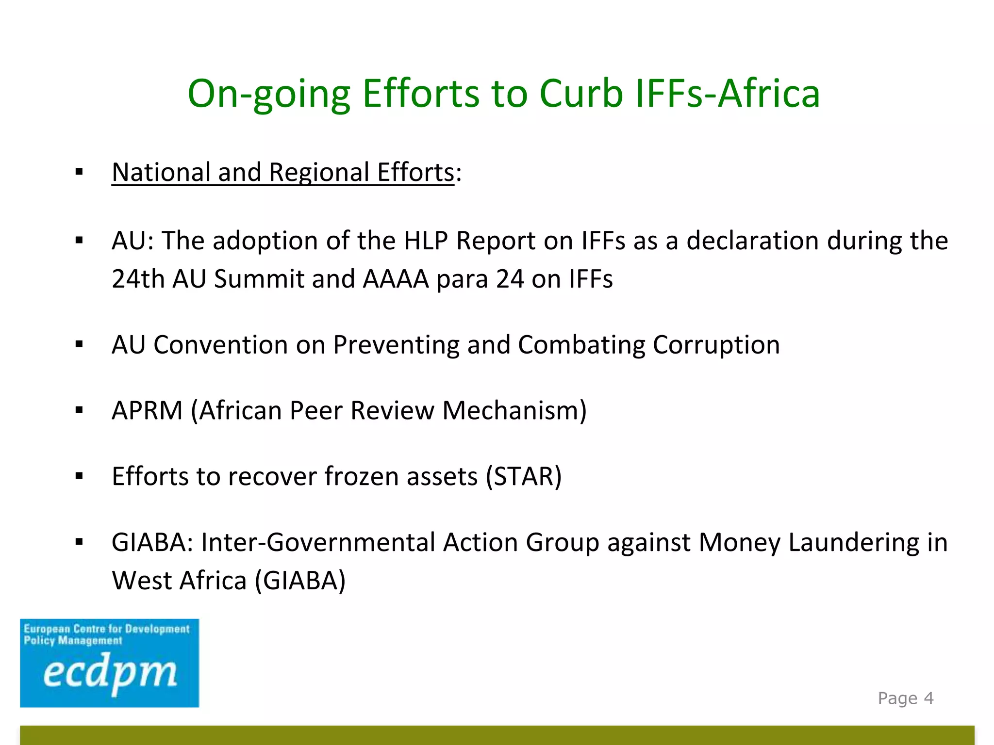 Tax, Good governance and the problem of illicit financial flows from ...