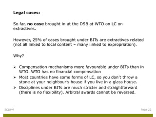 Extractive resources and value chains: Are they coherent with ...