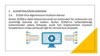 Ecdsa i̇mza algoritması | PPTX