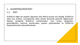 Ecdsa i̇mza algoritması | PPTX