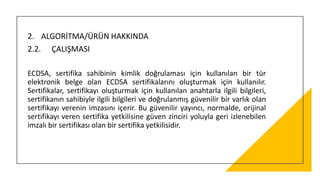 Ecdsa i̇mza algoritması | PPTX