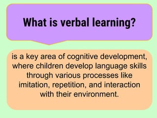 Powerpoint presentation on Verbal Learning Model | PDF