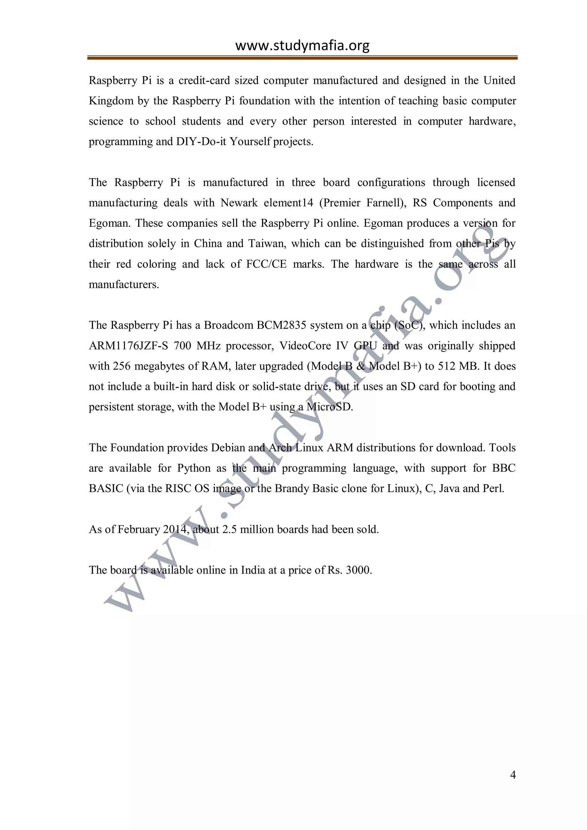 Ece raspberry-pi-report | PDF