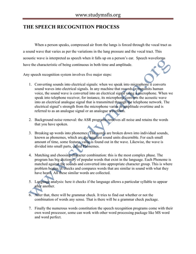 Ece speech-recognition-report | PDF Ece speech-recognition-report | PDF