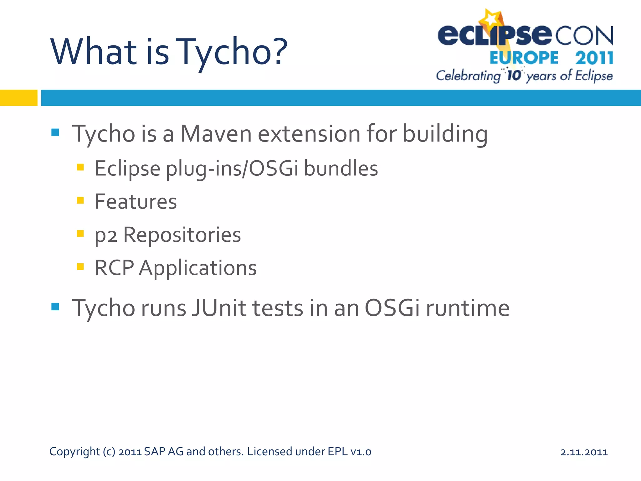 Building Eclipse Plugins and RCP applications with Tycho | PPT