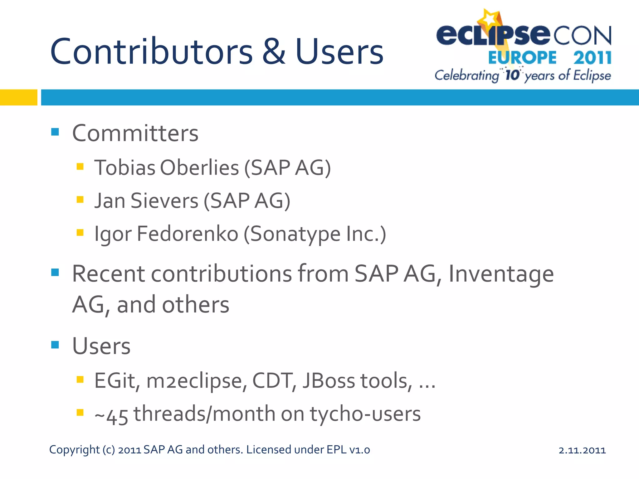 Building Eclipse Plugins and RCP applications with Tycho | PPT