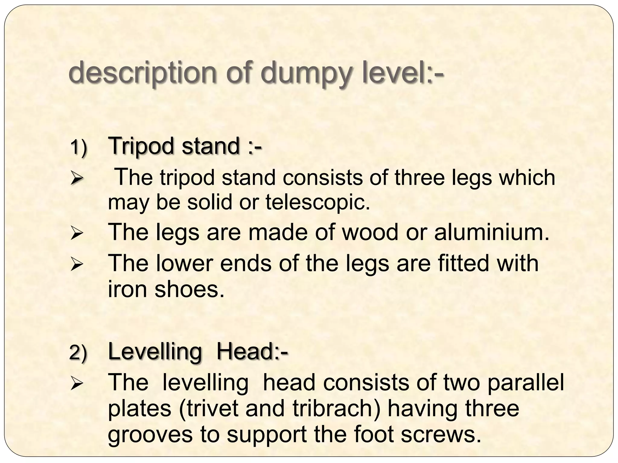 instruments of levelling | PPTX