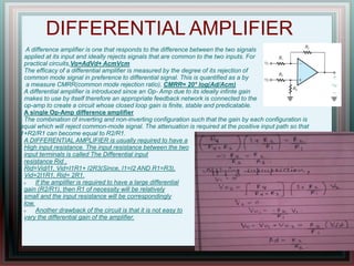 OPERATIONAL AMPLIFIERS, DIFFERENTIAL, NON-INVERTING AND ...