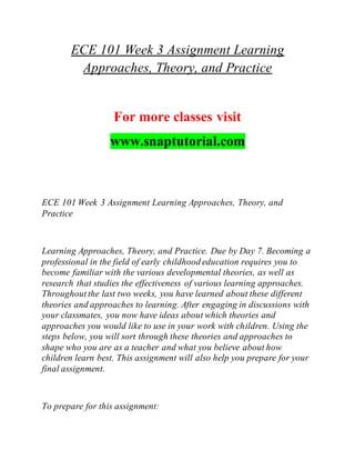 Ece 101 Education Redefined - snaptutorial.com
