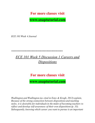Ece 101 Education Redefined - snaptutorial.com