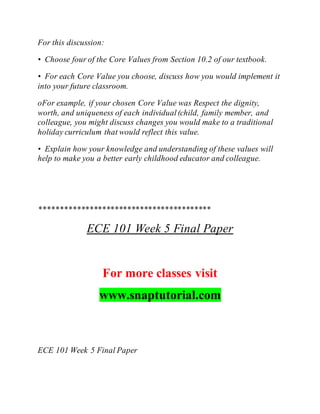 Ece 101 Education Redefined - snaptutorial.com
