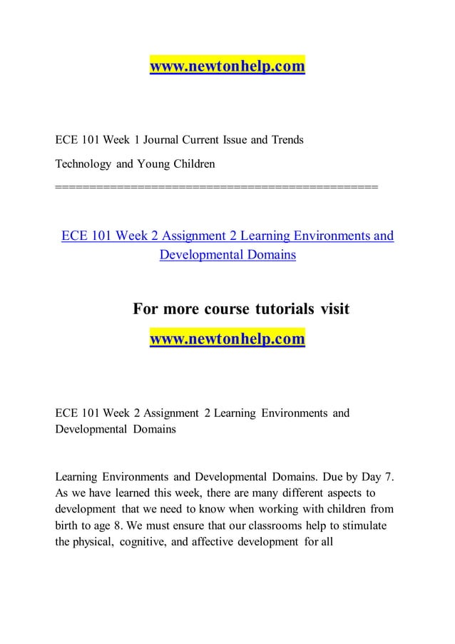 ECE 101 Invent Yourself/newtonhelp.com