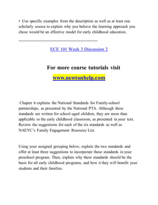 ECE 101 Success Begins /newtonhelp.com | DOCX