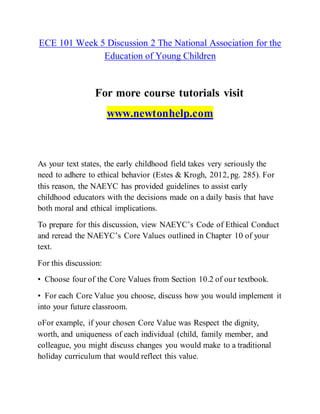 ECE 101 Success Begins /newtonhelp.com | DOCX