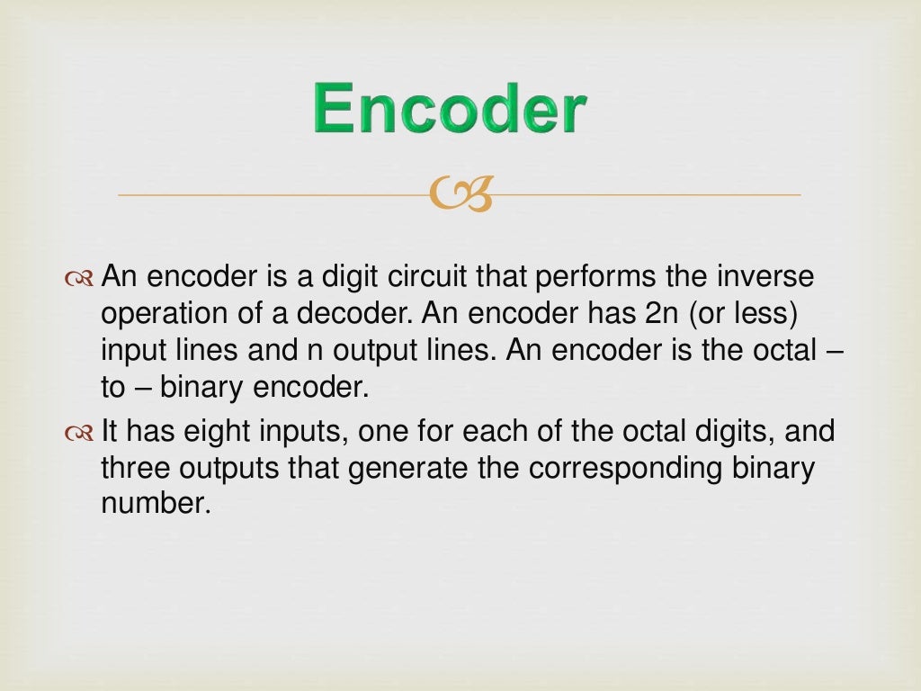 Octal to binary encoder