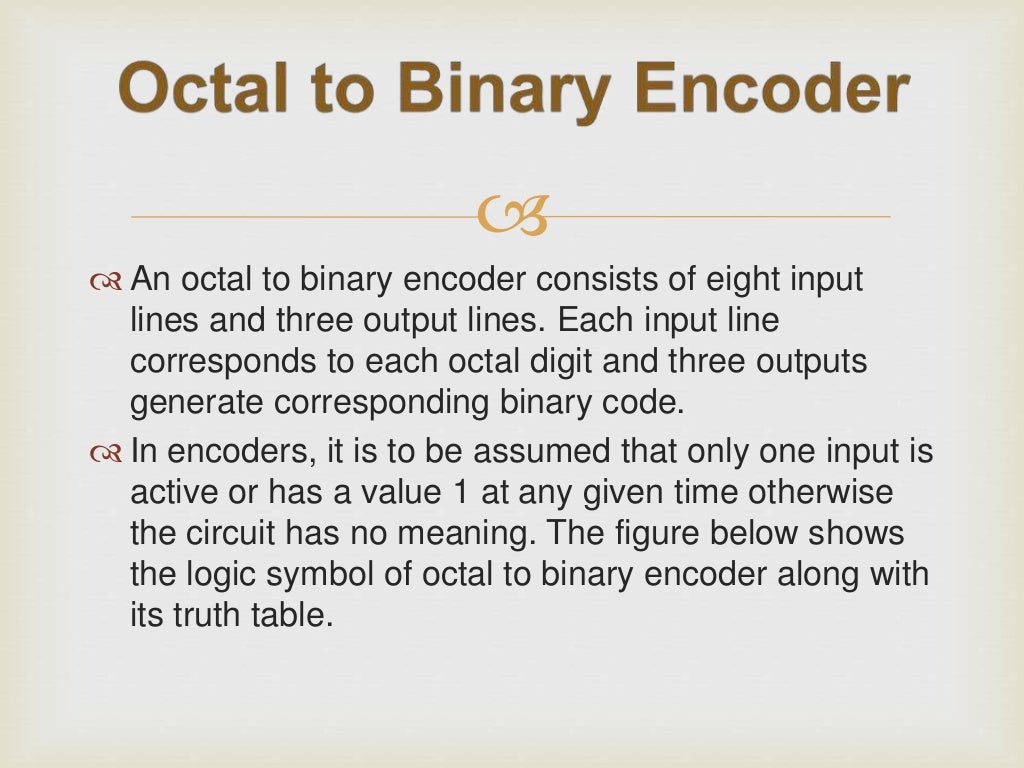 Octal To Binary Encoder