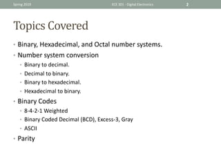 Ece 301 lecture 2 - number systems and codes | PDF