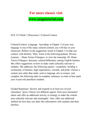 Ece 313 Education Redefined - snaptutorial.com