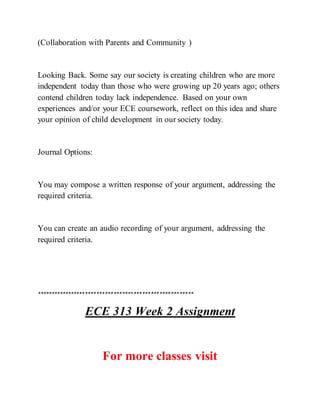 Ece 313 Education Redefined - snaptutorial.com