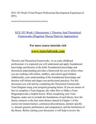 Ece 353 Inspiring Innovation--tutorialrank.com