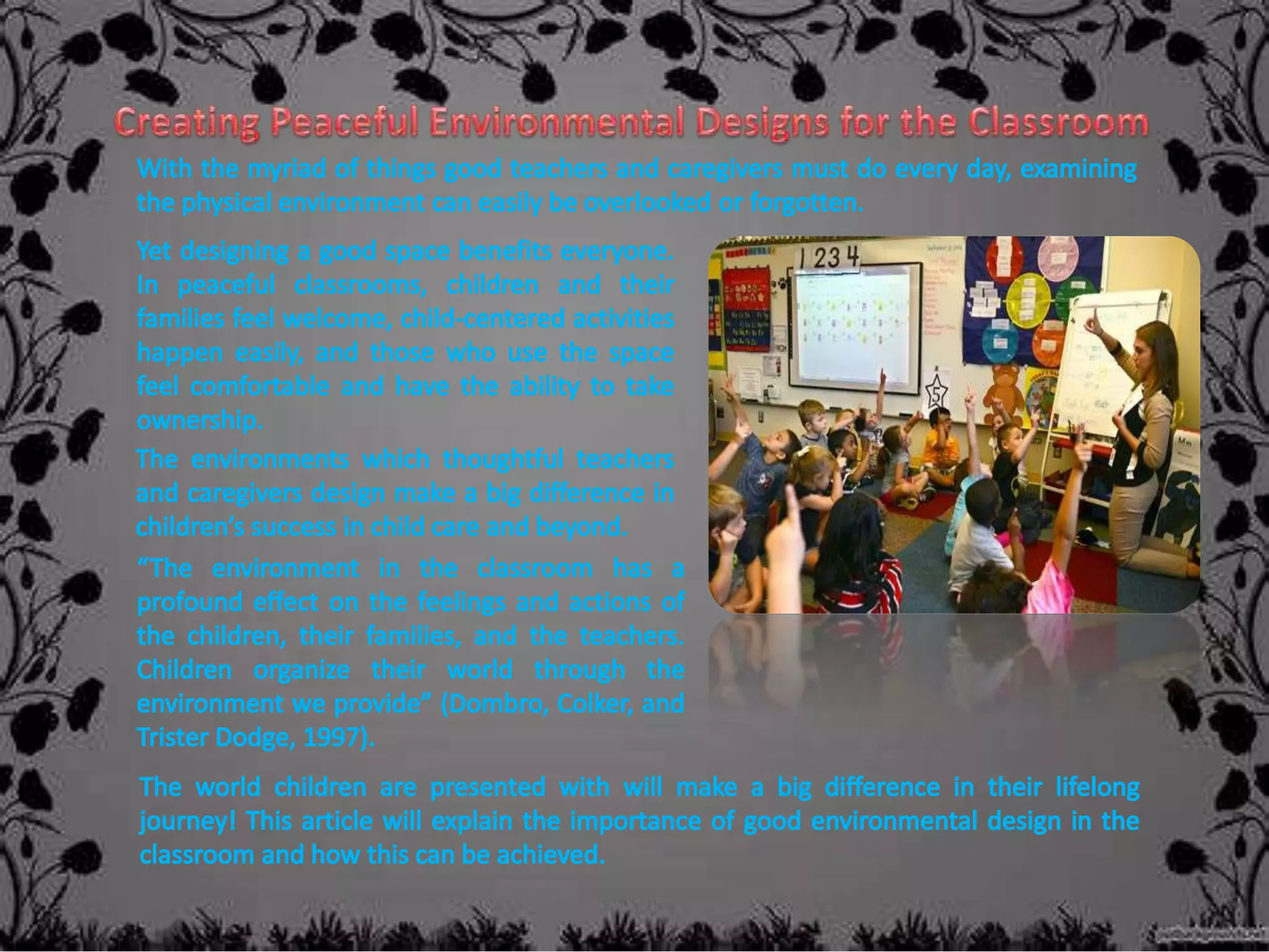 Creating Peaceful Environmental Designs for the Classroom | PPTX ...