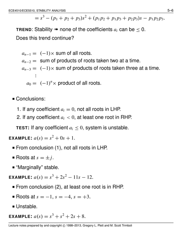 Control Systems - Stability Analysis. | PDF