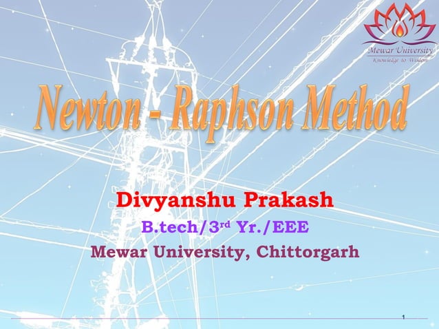 Newton Raphson method for load flow analysis | PPT | Physics | Science