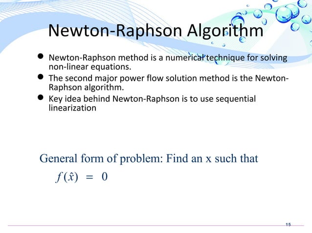 Newton Raphson method for load flow analysis | PPT | Physics | Science