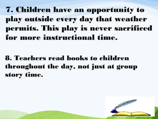 signs of a good kindergarten classroom | PPT