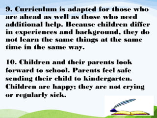 signs of a good kindergarten classroom | PPT