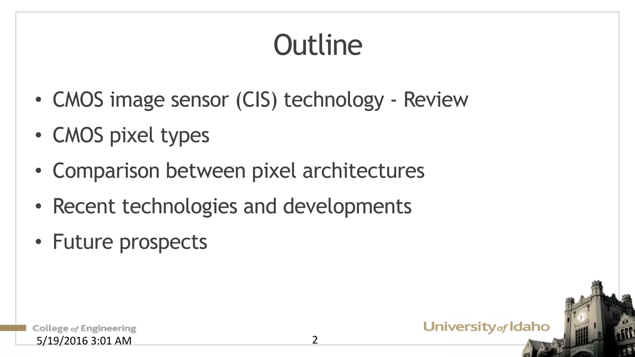 Advanced CMOS Pixel Technology - Yashashree Wase | PPTX