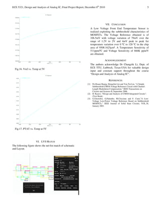 Low Voltage Temperature Sensor Front End Project Report | PDF