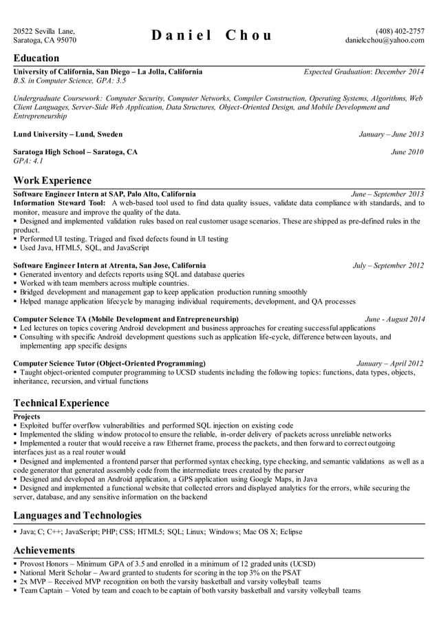 Resume | DOCX | Programming Languages | Computing